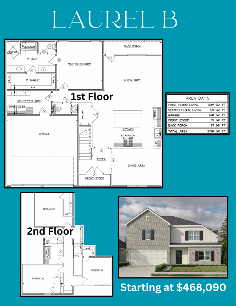 Laurel B Floor Plan | Baton Rouge Community | D'une Terre